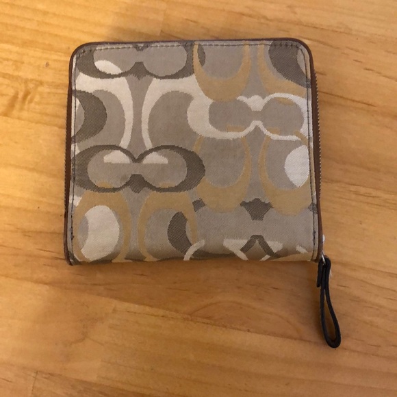 Coach | Bags | Coach Wallet Signature Fabric With Leather Inside | Poshmark